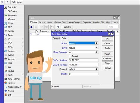 برقراری ارتباط امن بین دو روتر میکروتیک به صورت IPIP Tunnel با استفاده از IPSec