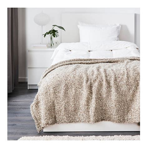 Ikea Stockholm Throw Blanket Beige Mohair Acrylic Wool Photo Prop