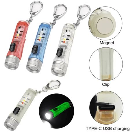 Mini Led Rechargeable Keychain Flashlight With Magnetic Base Inspire