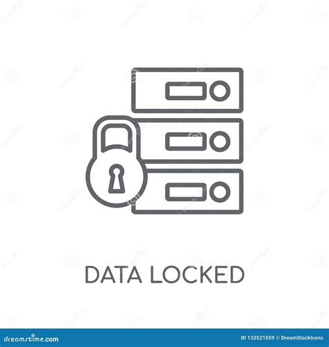 Data Locked Linear Icon Modern Outline Data Locked Logo Concept Stock Vector Illustration Of