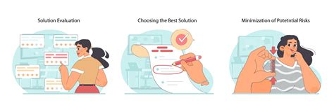 Solution Assessment Set Flat Royalty Free Vector Image