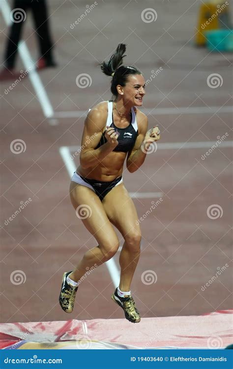 Yelena Isinbayeva Two Time Olympic Champion Photographed With