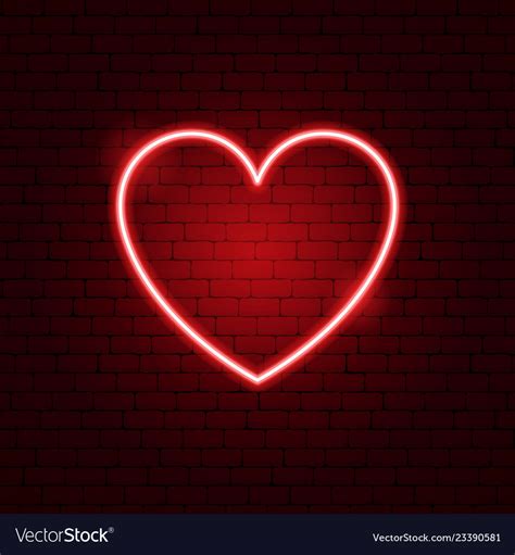 Heart Neon Sign Royalty Free Vector Image Vectorstock