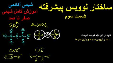 رسم ساختار لوییس قسمت سوم رسم ساختار لوییس اسیدها و یون های منفی ناشی