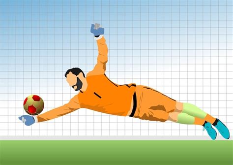 Premium Vector Soccer Player Goalkeeper Catching Ball Silhouette