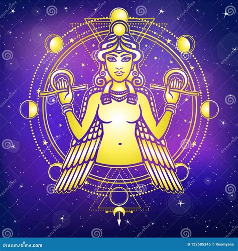 Portrait Of The Assyrian Man Character Of Sumer Mythology Cartoon Vector