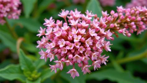Close Up View Of A Spirea Blossom Cluster With Tiny Pink Flowers