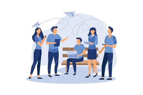 Premium Vector Communication Via The Internet Social Networking Chat