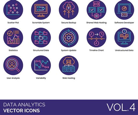 Data Analytics Icons Set Vol 4 63427812 Vector Art At Vecteezy