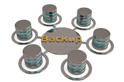 Network Database Backup Concept D Illustration Stock Illustration Illustration Of Security