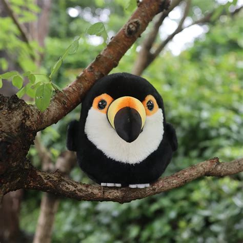 10cm High Small Round Toucan Plush Toys Soft Real Life Toucans Bird