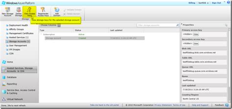 Windows Azure Regenerate New Access Keys For Azure Storage Account