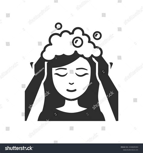 Scalp Washing Icon Woman Foam On Stock Vector Royalty Free Shutterstock