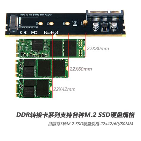 DDR内存卡槽转M 2 SSD B Key转接板兼容DDR2 DDR3 DDR4 阿里巴巴