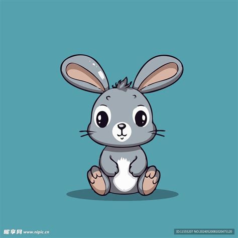 可爱小兔子矢量卡通画儿童插画设计图 家禽家畜 生物世界 设计图库 昵图网