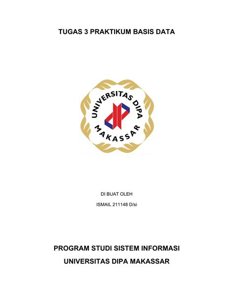 SOLUTION Tugas Praktikum Basis Data Studypool SOLUTION Tugas Praktikum Basis Data Studypool
