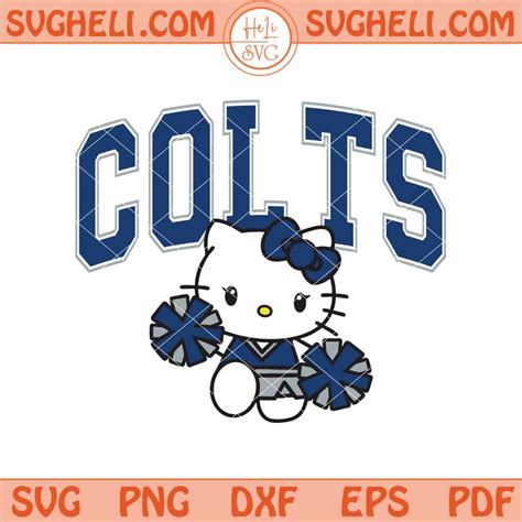 Hello Kitty Cheerleader Indianapolis Colts Football Svg