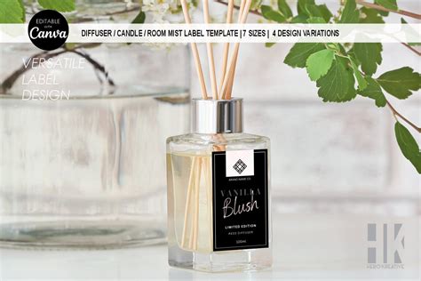 Reed Diffuser Label Template Editable Product Label Template Diy Diffuser Oil Or Room Spray