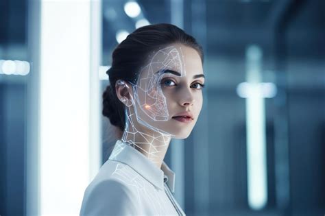 Premium Photo Face Recognition Process Modern Technology Minimalism