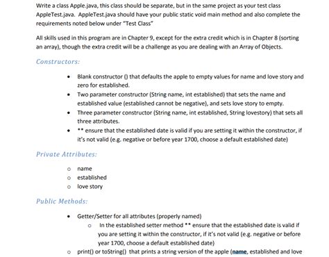 Solved Write A Class Applejava This Class Should Be