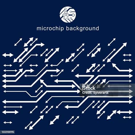 화살표와 기술 통신 사이버 네틱 요소 회로 기판의 벡터 추상 그림입니다 현대 혁신 기술을 배경으로 합니다 0명에 대한 스톡 벡터 아트 및 기타 이미지 Istock