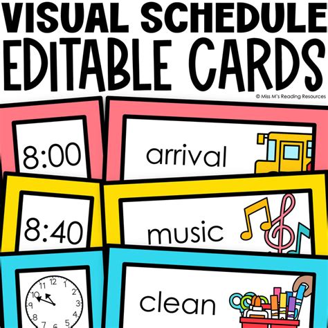 Classroom Daily Schedule Editable Visual Schedule Cards And Student