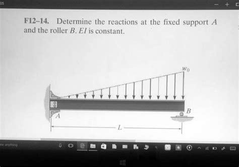 Determine The Reactions At The Fixed Support A And The Roller B 15 F12 14 Determine The