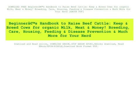 Ppt Download Free BeginnerÃ¢Â€Â™s Handbook To Raise Beef Cattle Keep