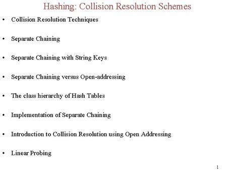 hashing collision resolution schemes collision resolution techniques