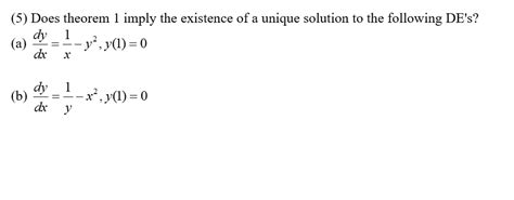 5 ﻿does Theorem 1 ﻿imply The Existence Of A Unique