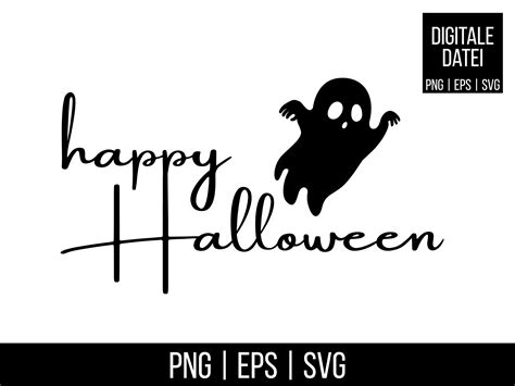 Plotter File Happy Halloween Ghost Png Svg Eps Digital File For Direct