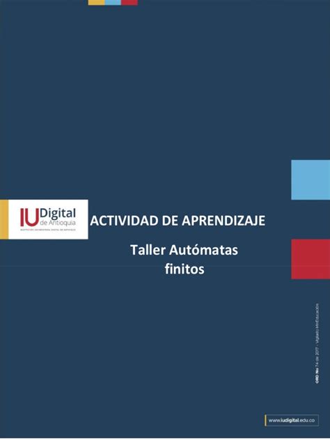 1 Taller Automatas Finitos Pdf Métodos Formales Informática