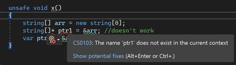 Bug With Pointer To Array Unsafer Unsafeness · Issue 65529 · Dotnetroslyn · Github