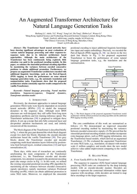 An Augmented Transformer Architecture For Natural Language Generation Tasks Deepai