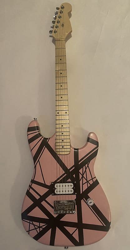 Pink And Black Striped Guitar Inspired By Eddie Van Reverb Canada