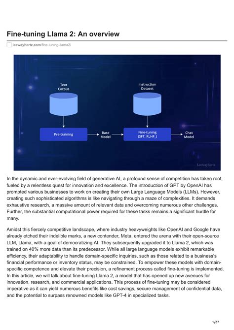 Fine Tuning Llama 2 Domain Adaptation Of A Pre Trained Model Pdf