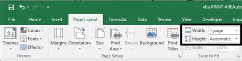excel vba set print area