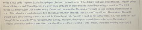 Solved Write A Java Code Fragment Basically A Program But