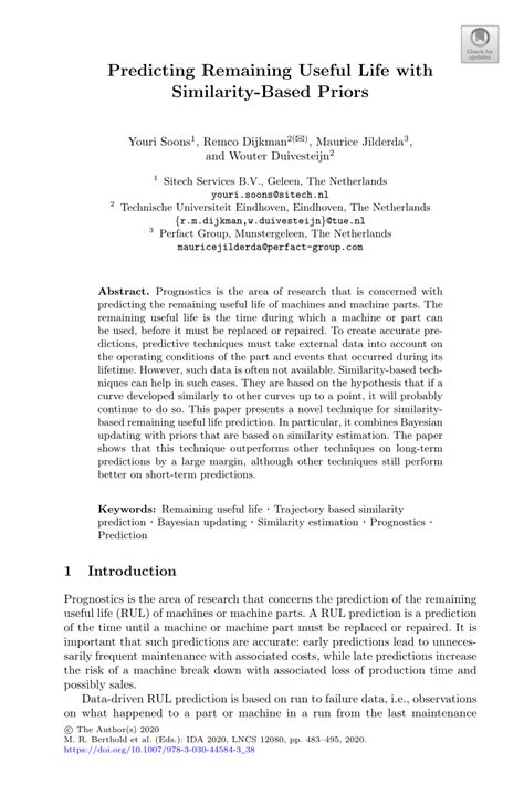Pdf Predicting Remaining Useful Life With Similarity Based Priors