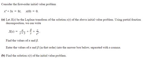 Solved Consider The First Order Initial Value Problem X