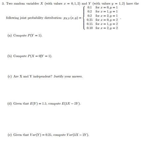 Solved Two Random Variables X With Values X And Chegg Com