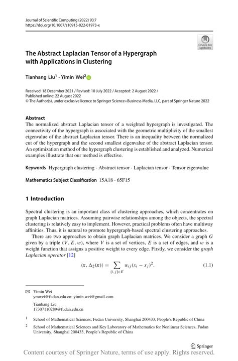 the abstract laplacian tensor of a hypergraph with applications in