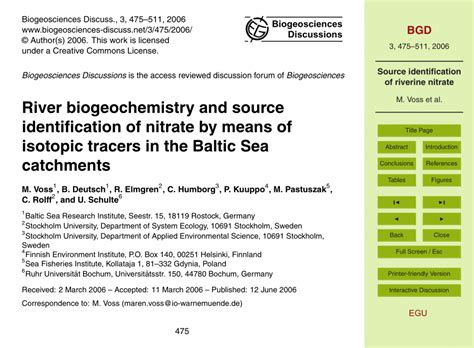 Pdf Source Identification Of Nitrate By Means Of Isotopic Traces In
