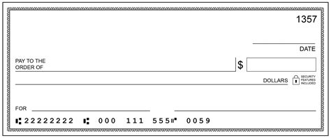 Editable Check Template Blank Check Template Editable Etsy