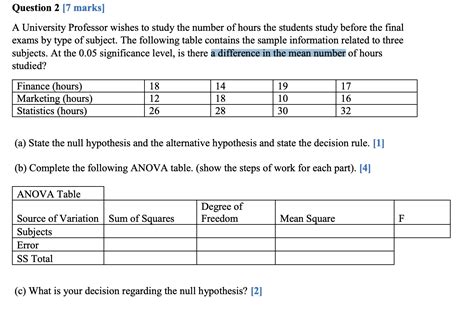 solved question 2 [7 marks] a university professor wishes to