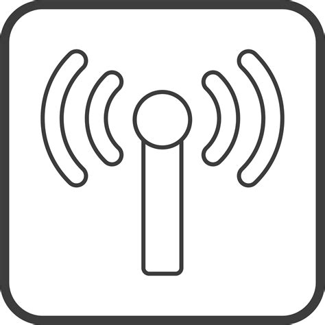 Wifi Icon In Thin Line Black Square Frames 25213033 Png
