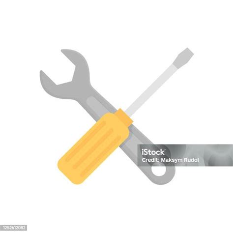 스크루 드라이버와 망치 플랫 수리 아이콘 흰색 배경에 격리 된 벡터 일러스트 0명에 대한 스톡 벡터 아트 및 기타 이미지 0명 건물 외관 공구상자 Istock