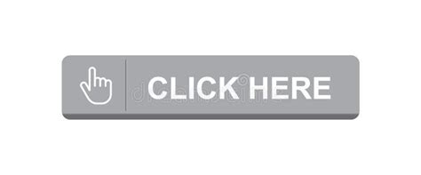 Click Web Button Template Vector Yellow Bar Computer Mouse Click Here Cursor Stock Vector