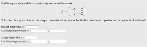 Solved Find The Eigenvalues And The Associated Eigenvectors Chegg Com