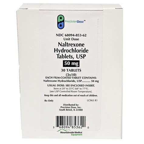 Naltrexone Hydrochloride Tablets 50 Mg Unit Dose 3 X10s 30 Count R